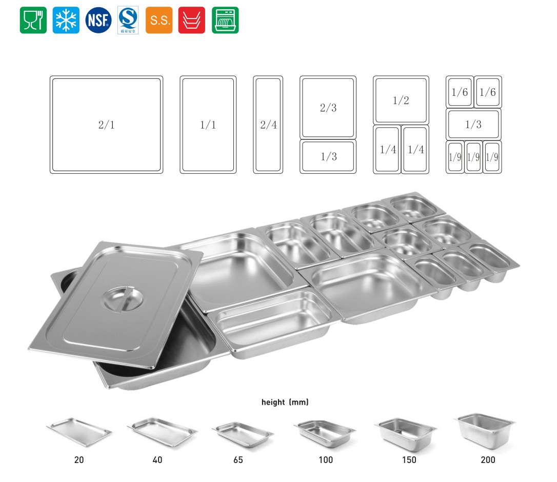 2/4 Size Stainless Steel GN Pan with Anti-Jam - Buy 2/4 Stainless Steel Food Pan, 2/4 Stainless ...